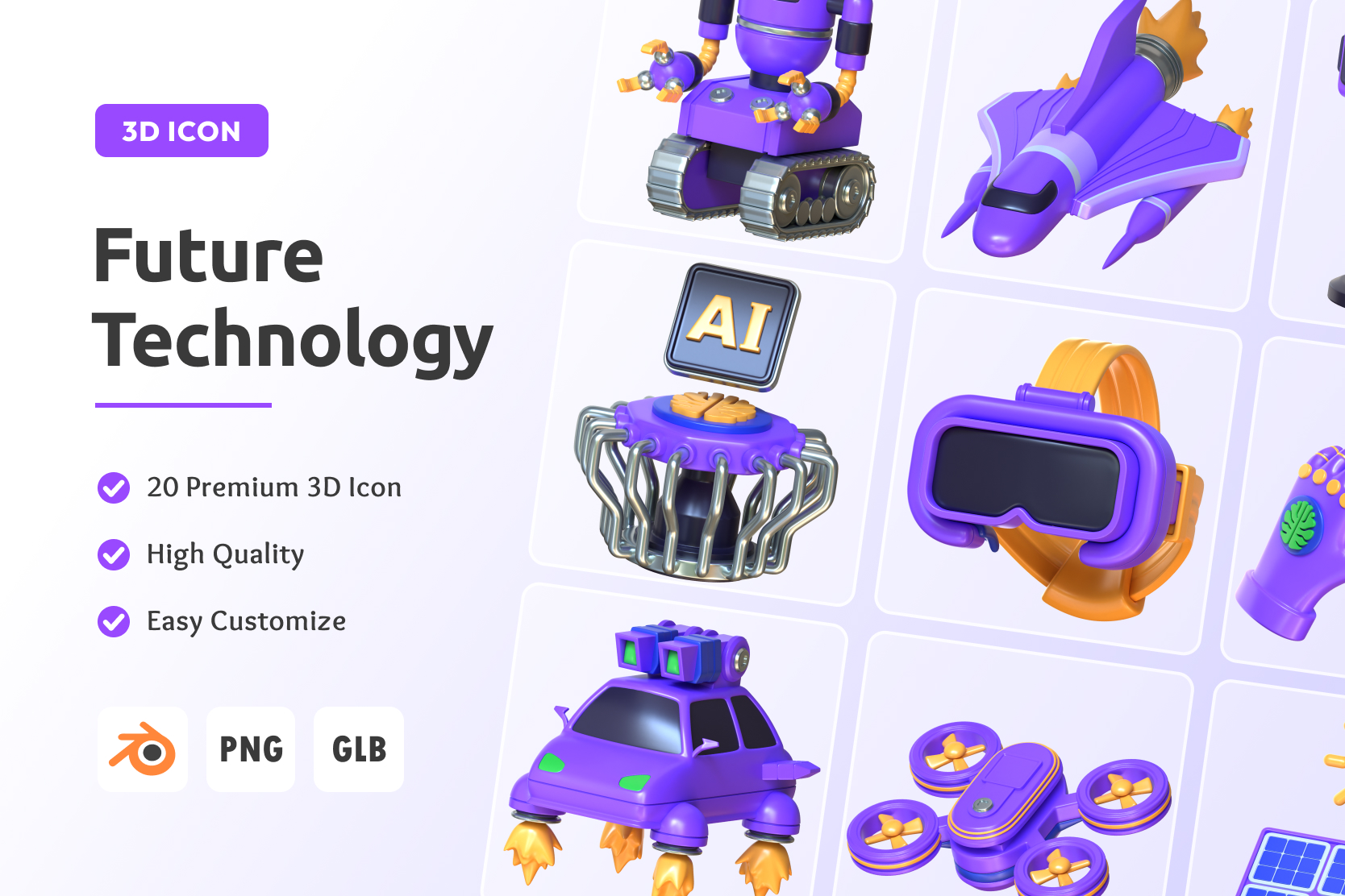 Future Technology 3D Icon Pack - 20 Free Download Science & Technology ...