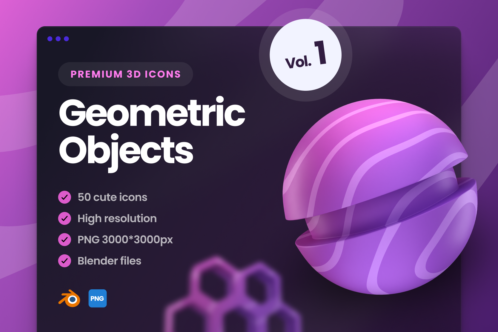 Geometric Objects Vol. 1 3D Illustration Pack - 50 Design & Development ...