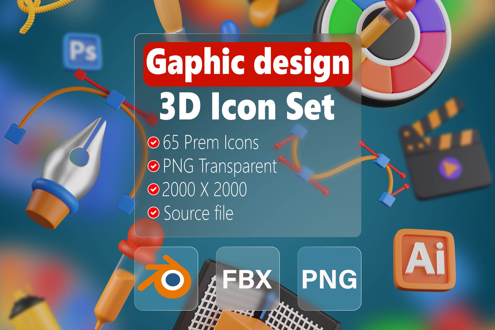 Graphic Design 3D Icon Pack - 64 Free Download Design & Development 3D ...