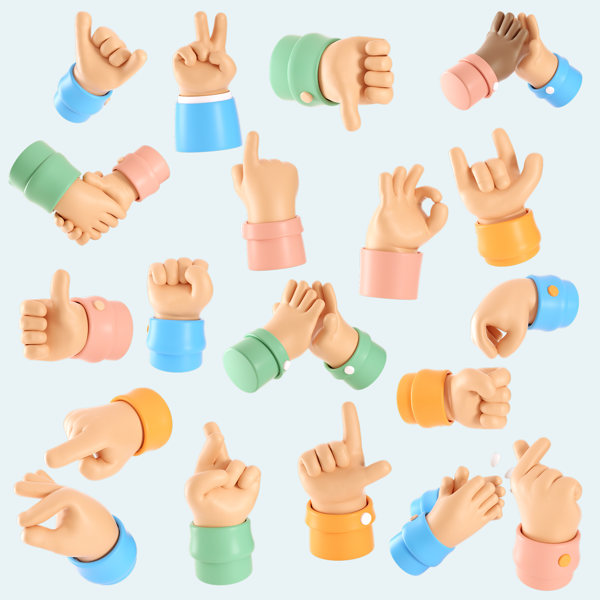 Premium Hand Gestures 3D Illustration pack from Sign & Symbols 3D ...