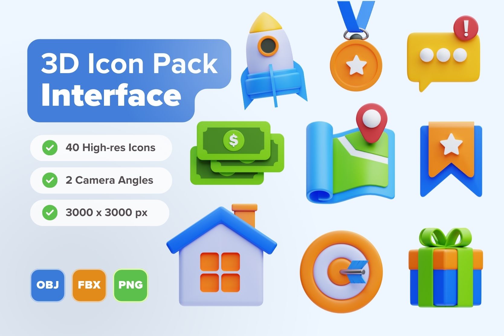 Interface Essential 3D Icon Pack - 40 Free Download User Interface 3D ...
