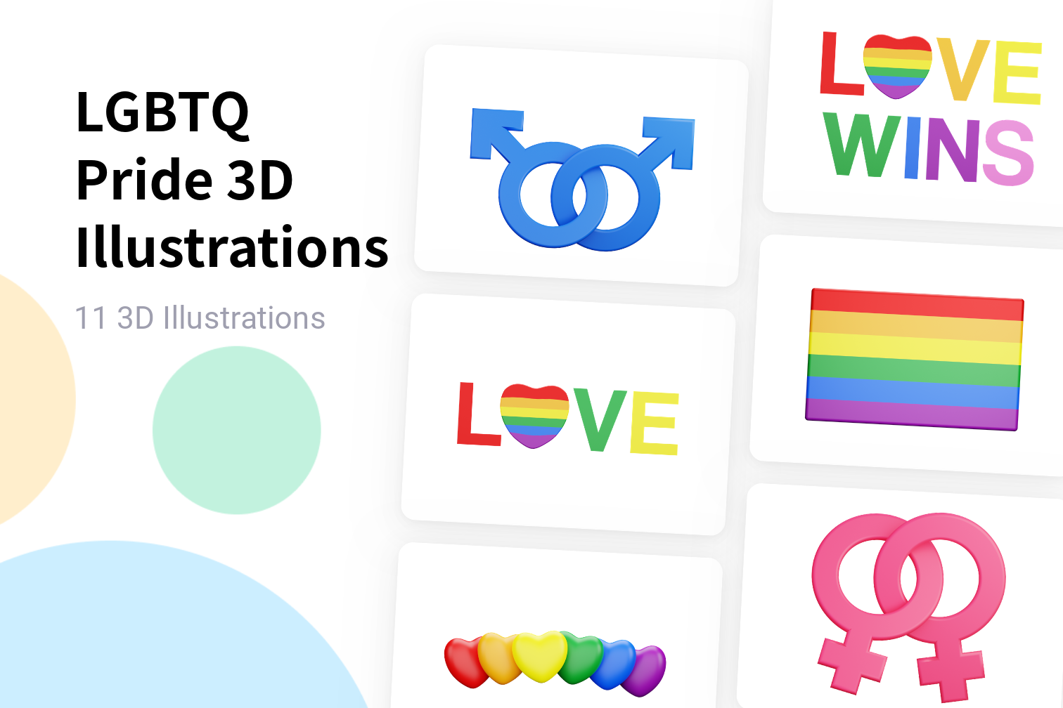 Premium LGBT Pride 3D Illustration pack from Culture & Religion 3D ...