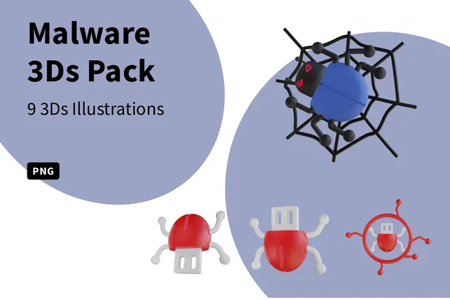 Free Malware 3d Illustration Pack From Crime And Security 3d Illustrations