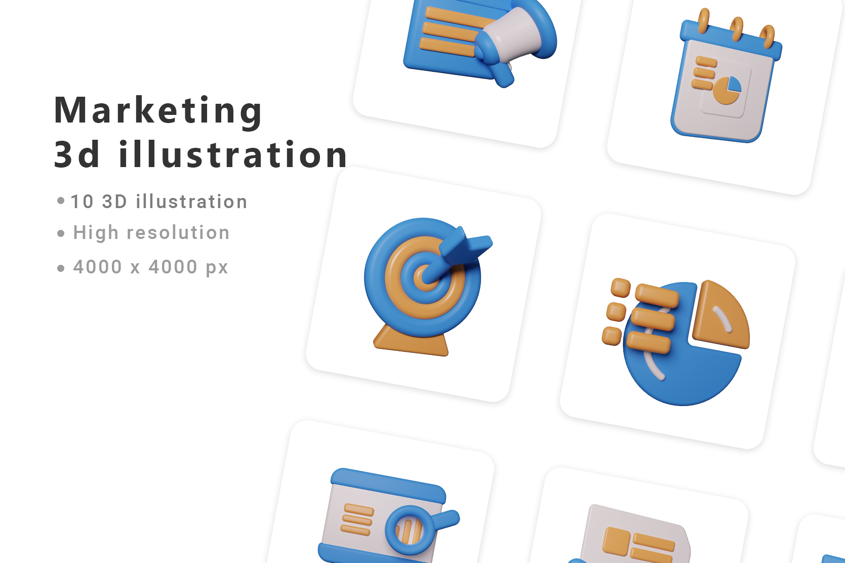 Marketing 3d Illustration Pack 10 Free Download Business 3d