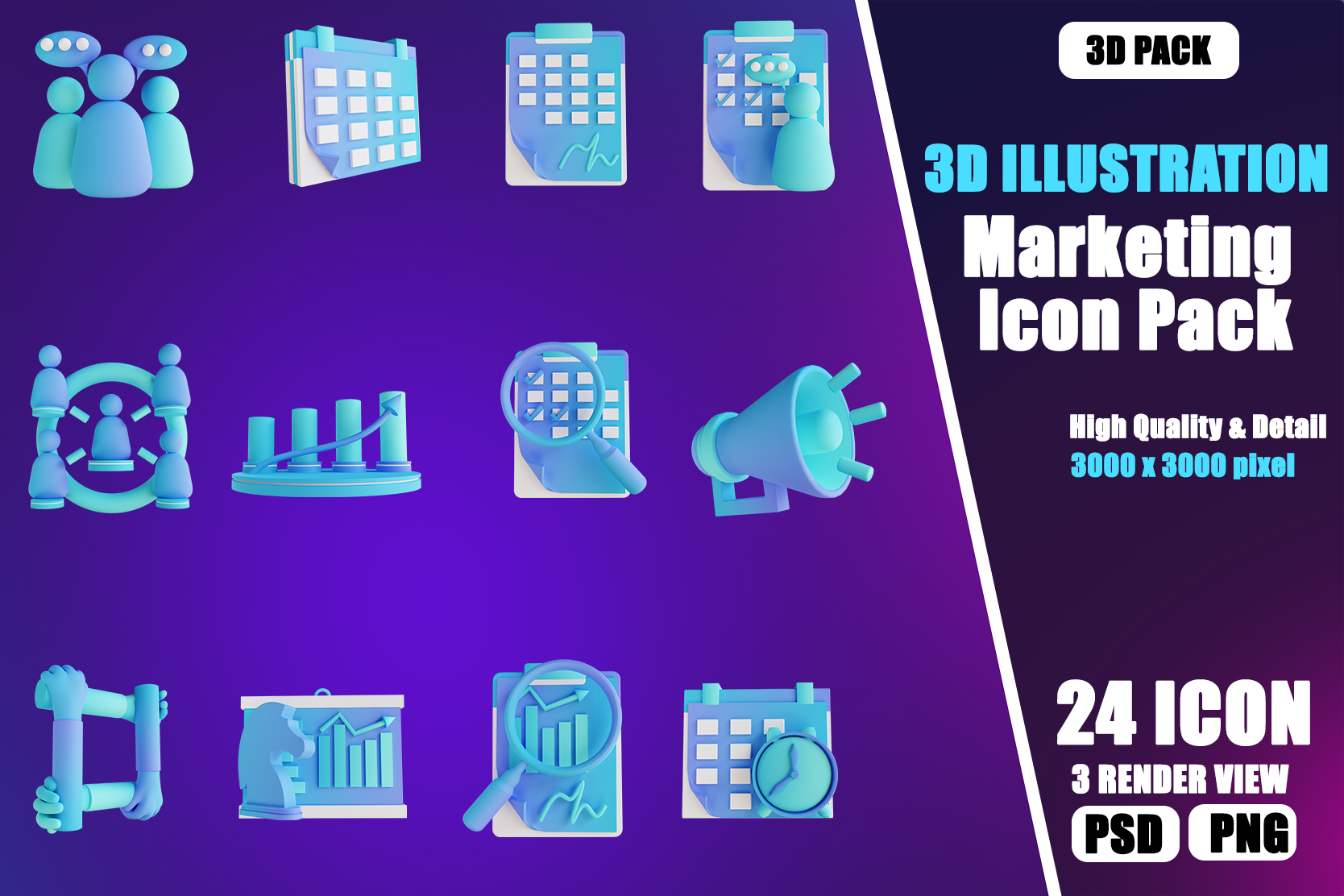 Premium Marketing 3d Illustration Pack From Business 3d Illustrations