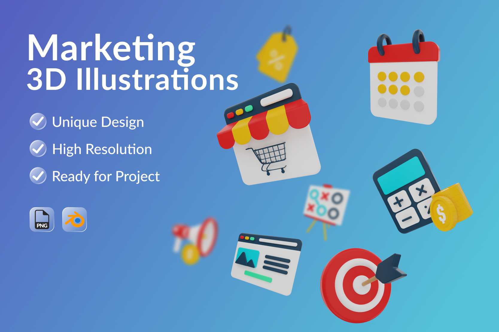 Premium Marketing 3d Illustration Pack From Business 3d Illustrations