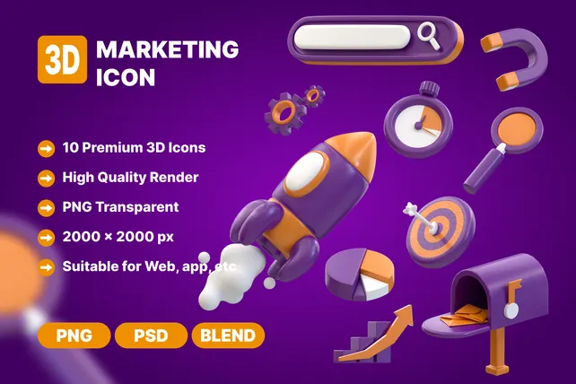 Premium Marketing 3d Illustration Pack From Business 3d Illustrations