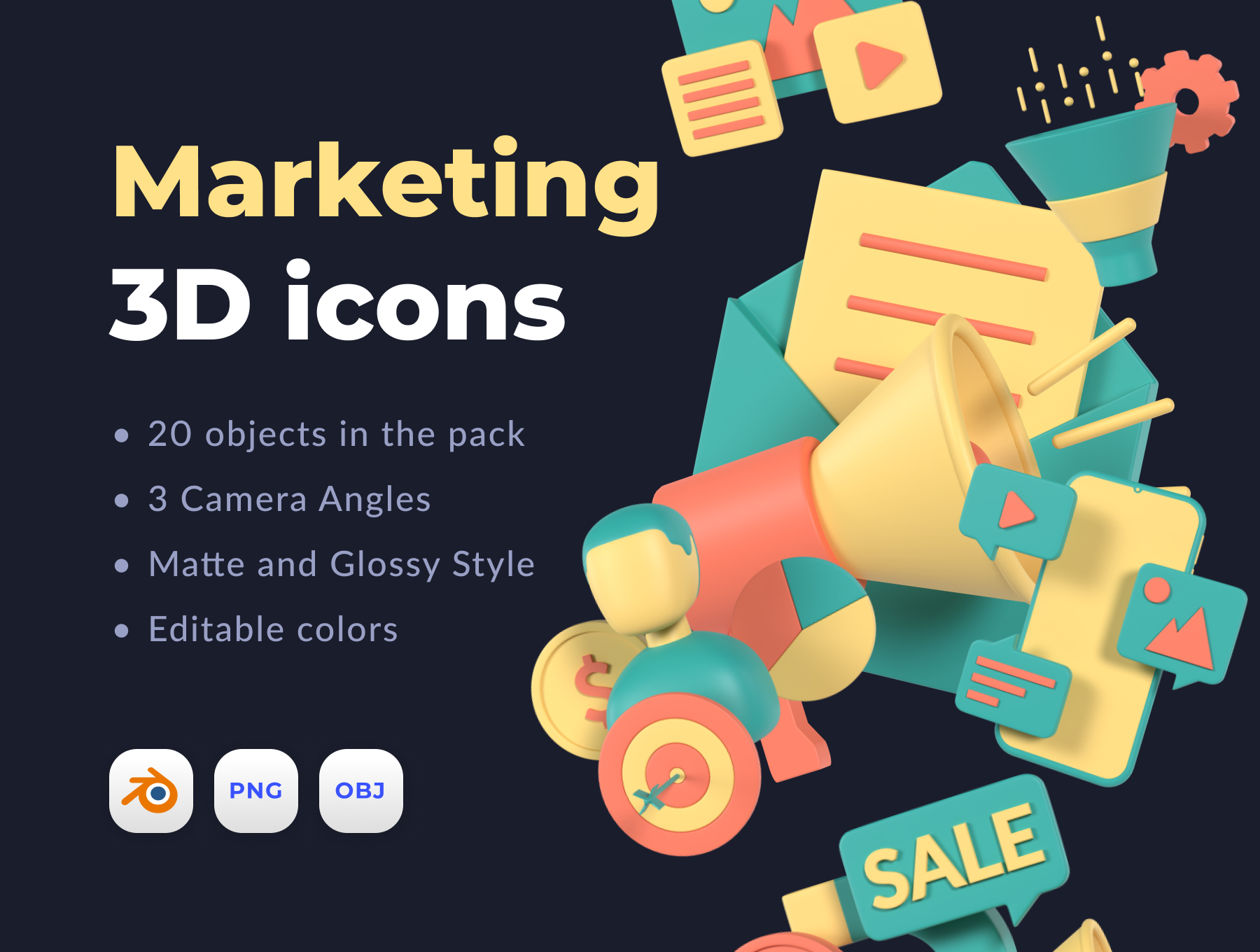 Premium Marketing 3d Illustration Pack From Business 3d Illustrations