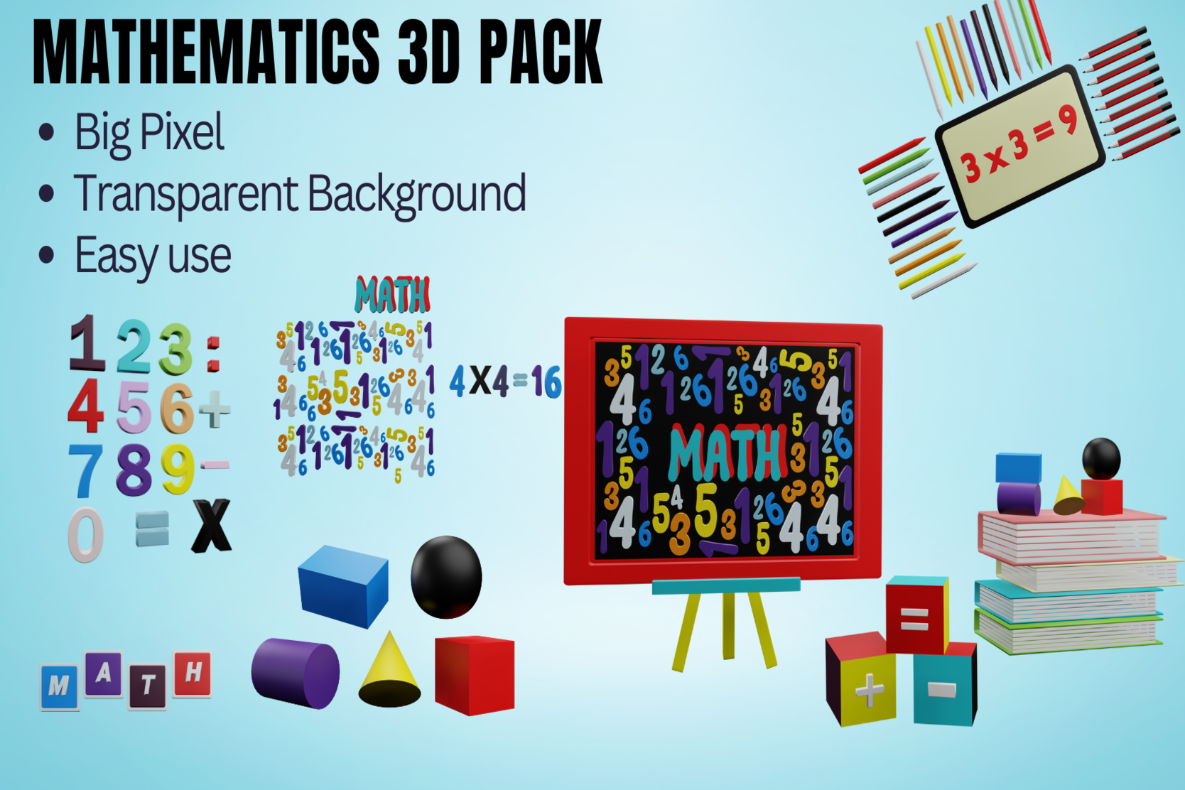 Premium Mathematics 3d Illustration Pack From School And Education 3d Illustrations