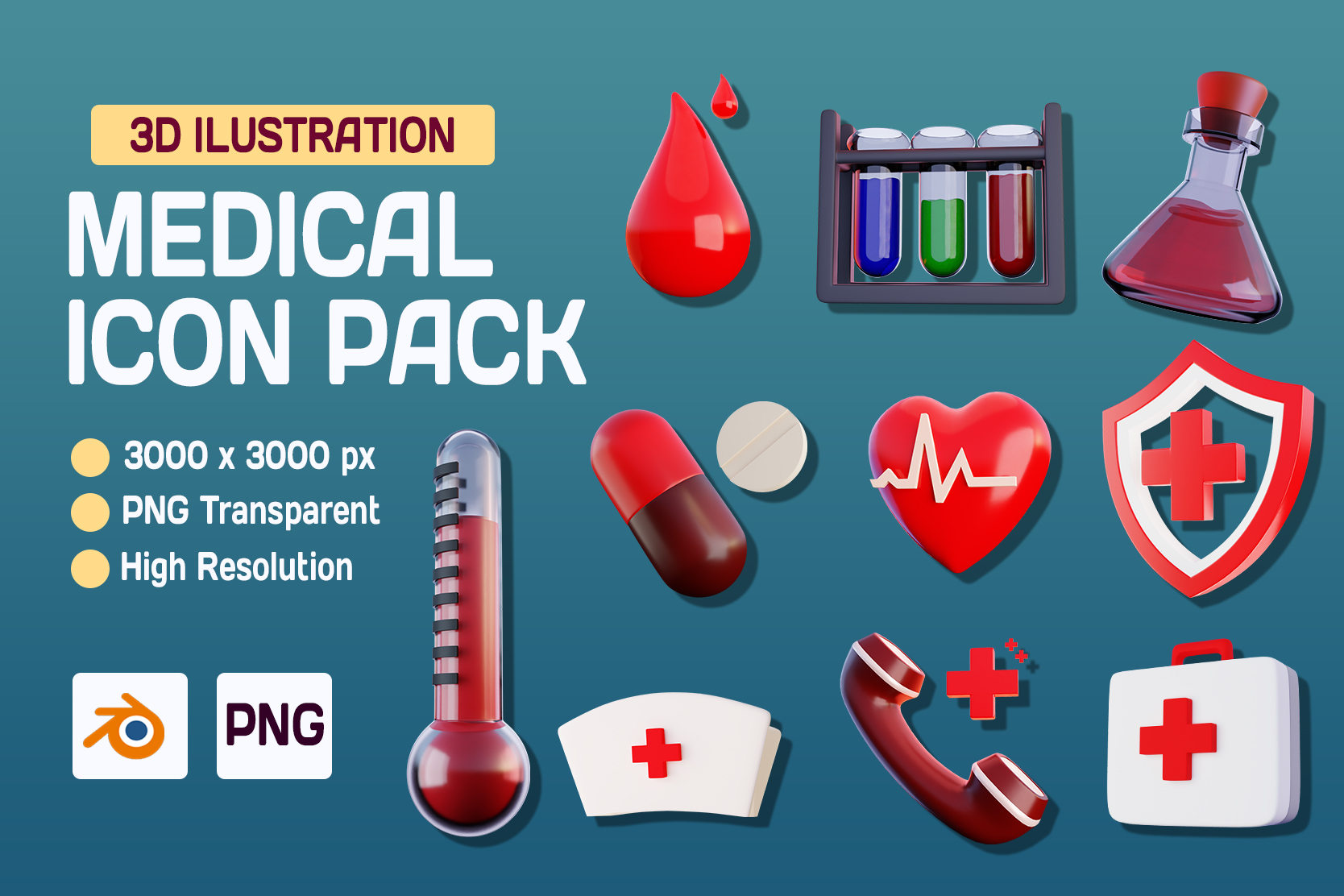 Premium Medical 3D Illustration pack from Healthcare & Medical 3D ...