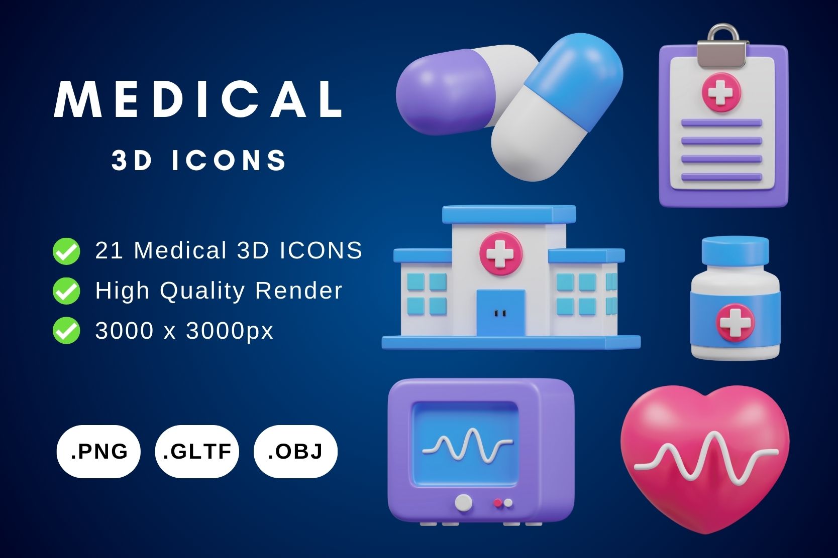 Premium Medical 3D Illustration pack from Healthcare & Medical 3D ...