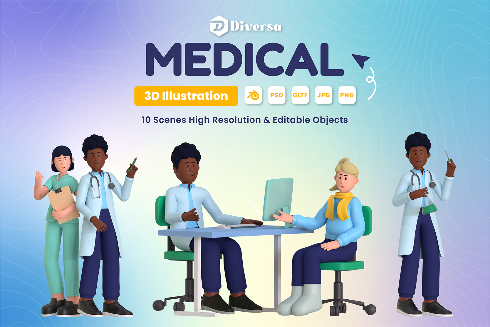 Medical 3D Illustration Pack - 10 Free Download Healthcare & Medical 3D ...