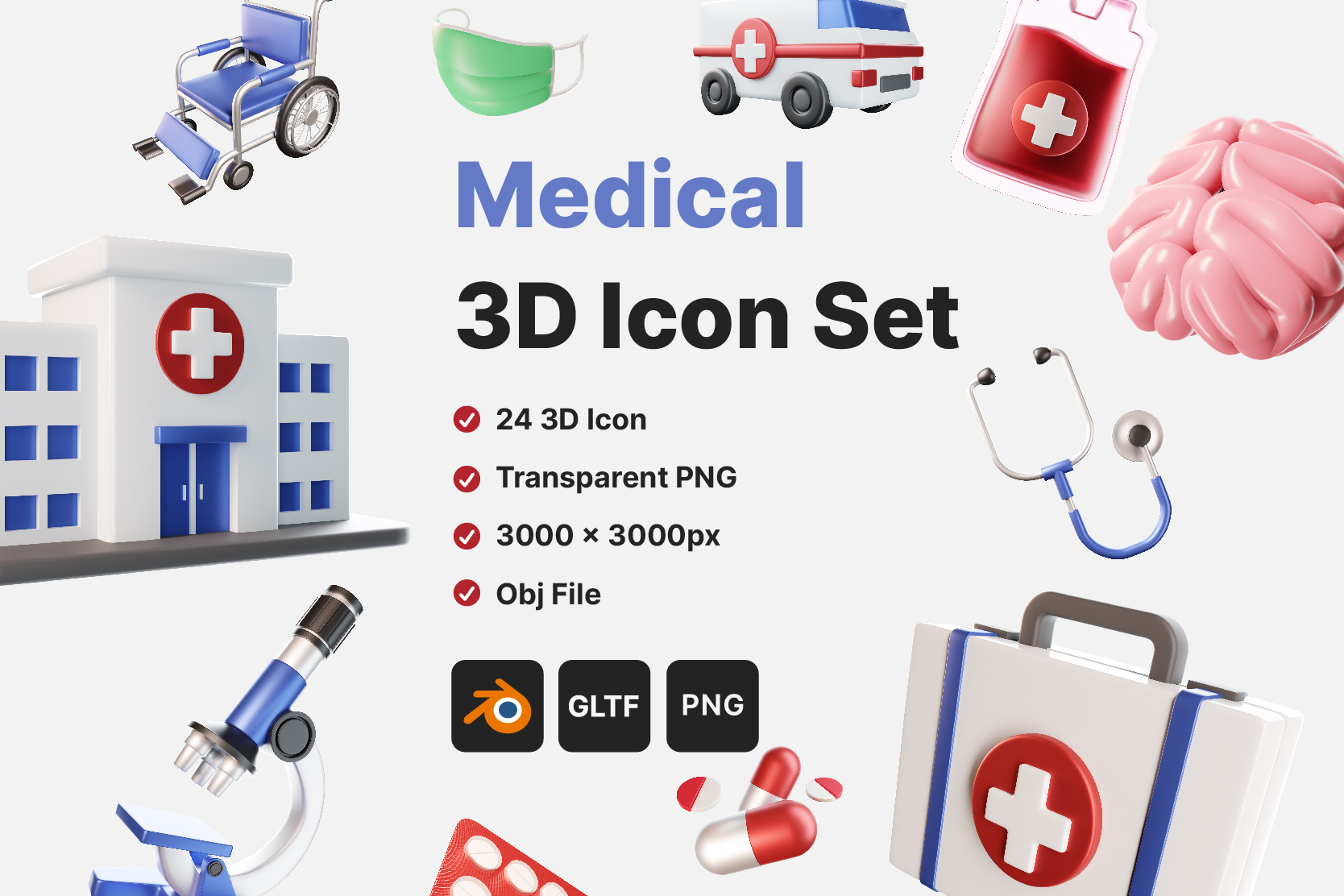 Premium Medical 3D Illustration pack from Healthcare & Medical 3D ...