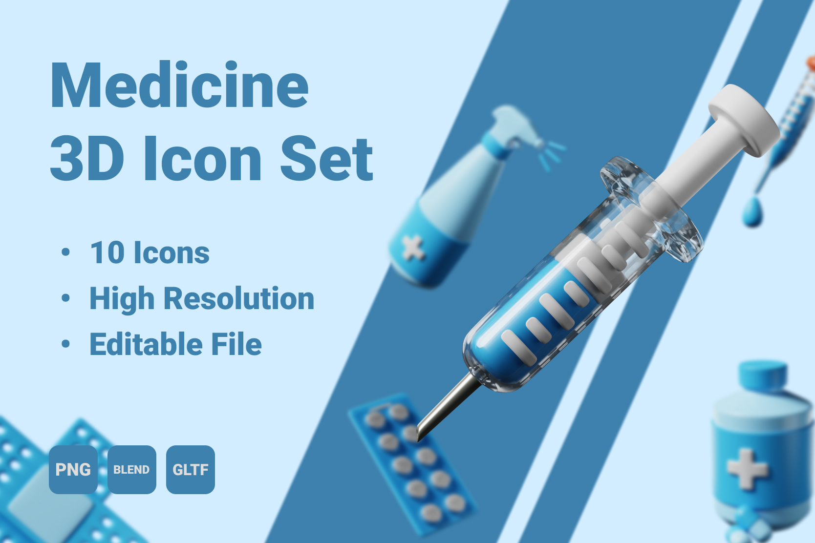 Medicine 3D Illustration Pack - 10 Healthcare & Medical 3D ...