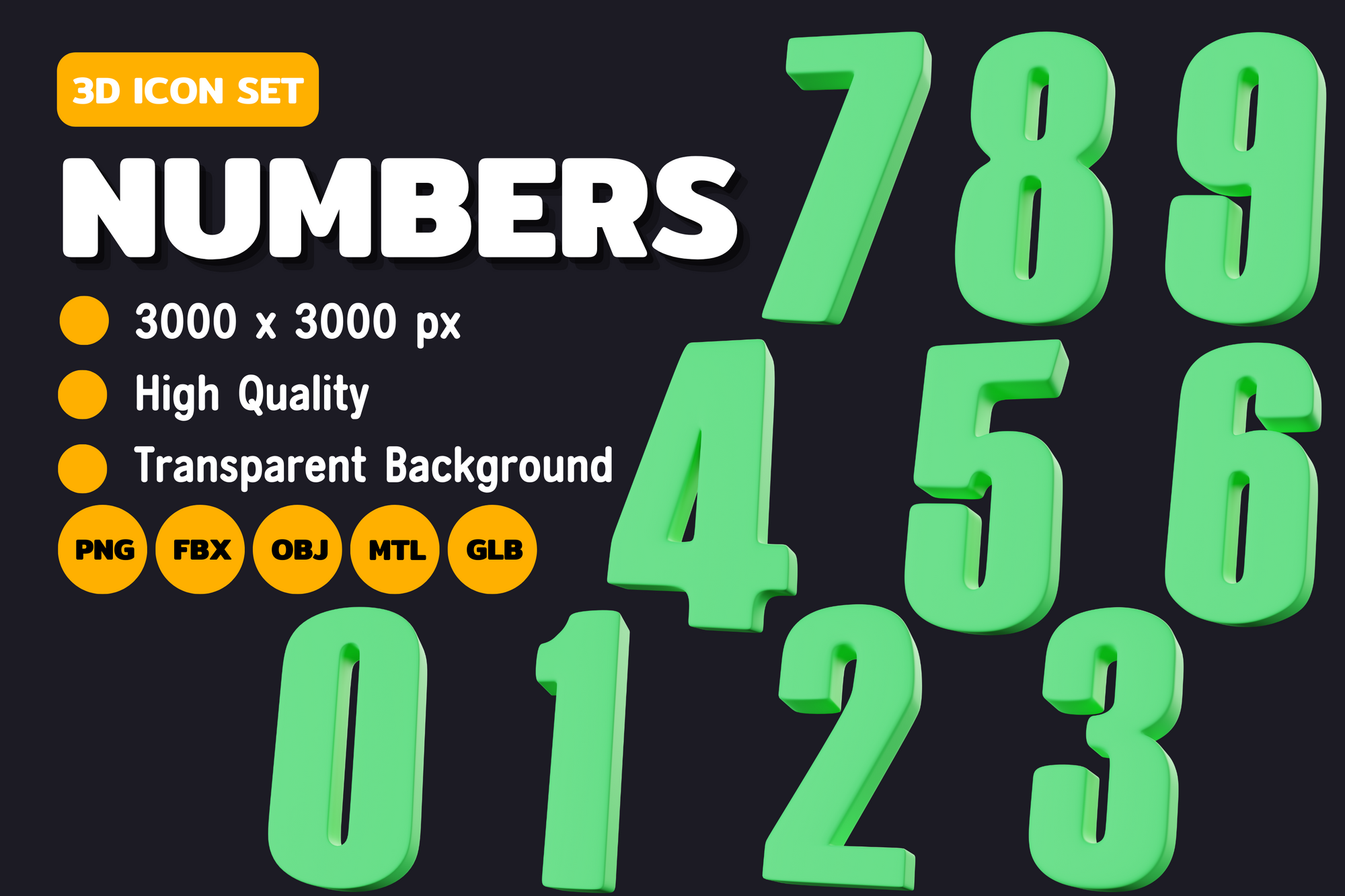 Numbers 3D Icon Pack - 10 Free Download Sign & Symbols 3D Icons | IconScout