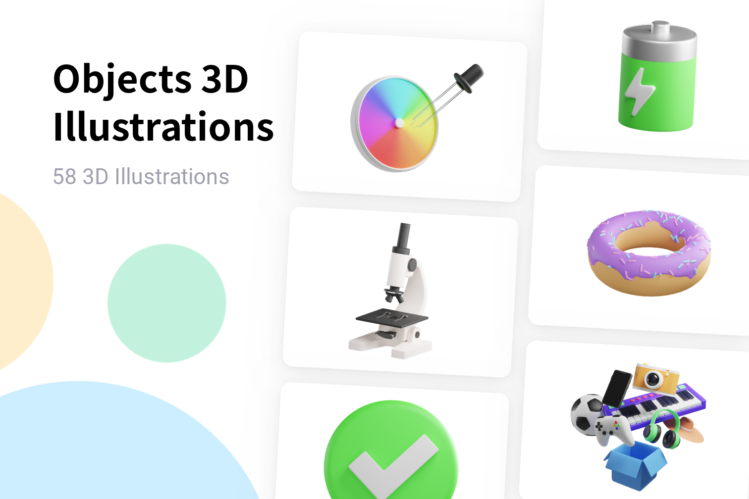 Objects 3D Illustration Pack - 58 Free Download Tools & Equipment 3D ...