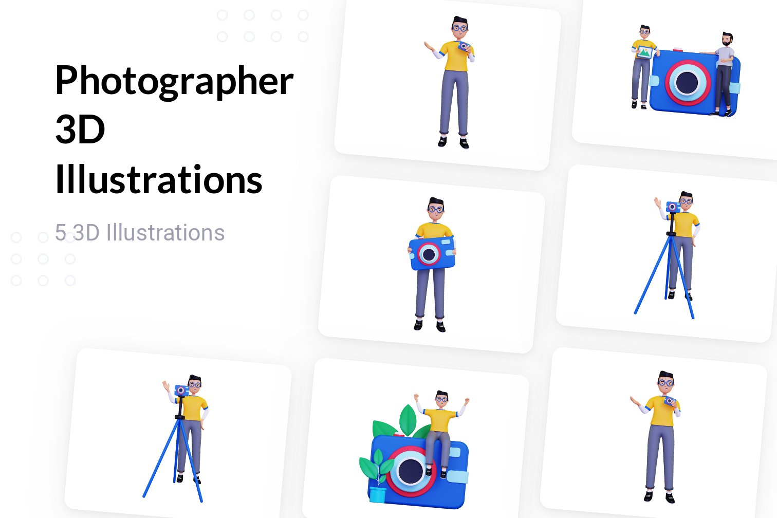 Premium Photographer 3D Illustration pack from People 3D Illustrations