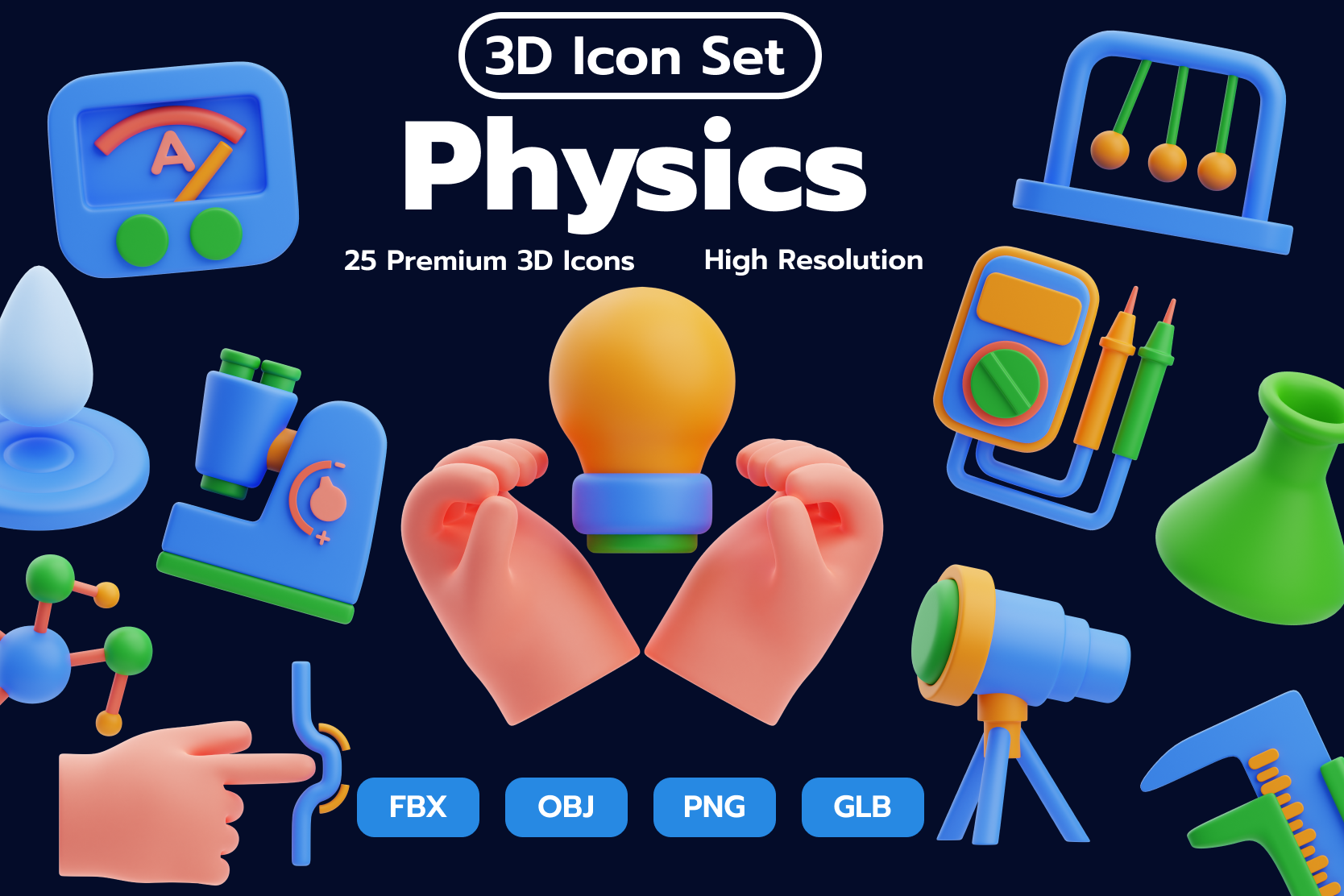 Premium Physics 3d Illustration Pack From School And Education 3d
