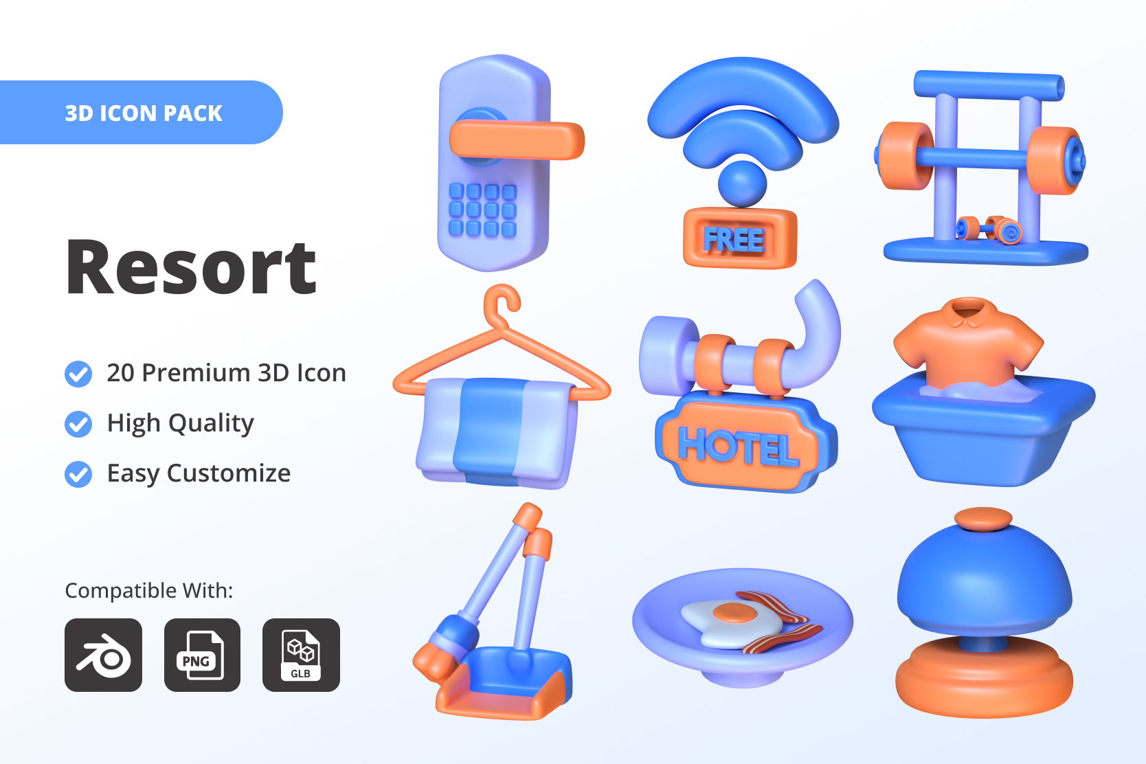 Premium Resort 3D Illustration pack from Holidays 3D Illustrations