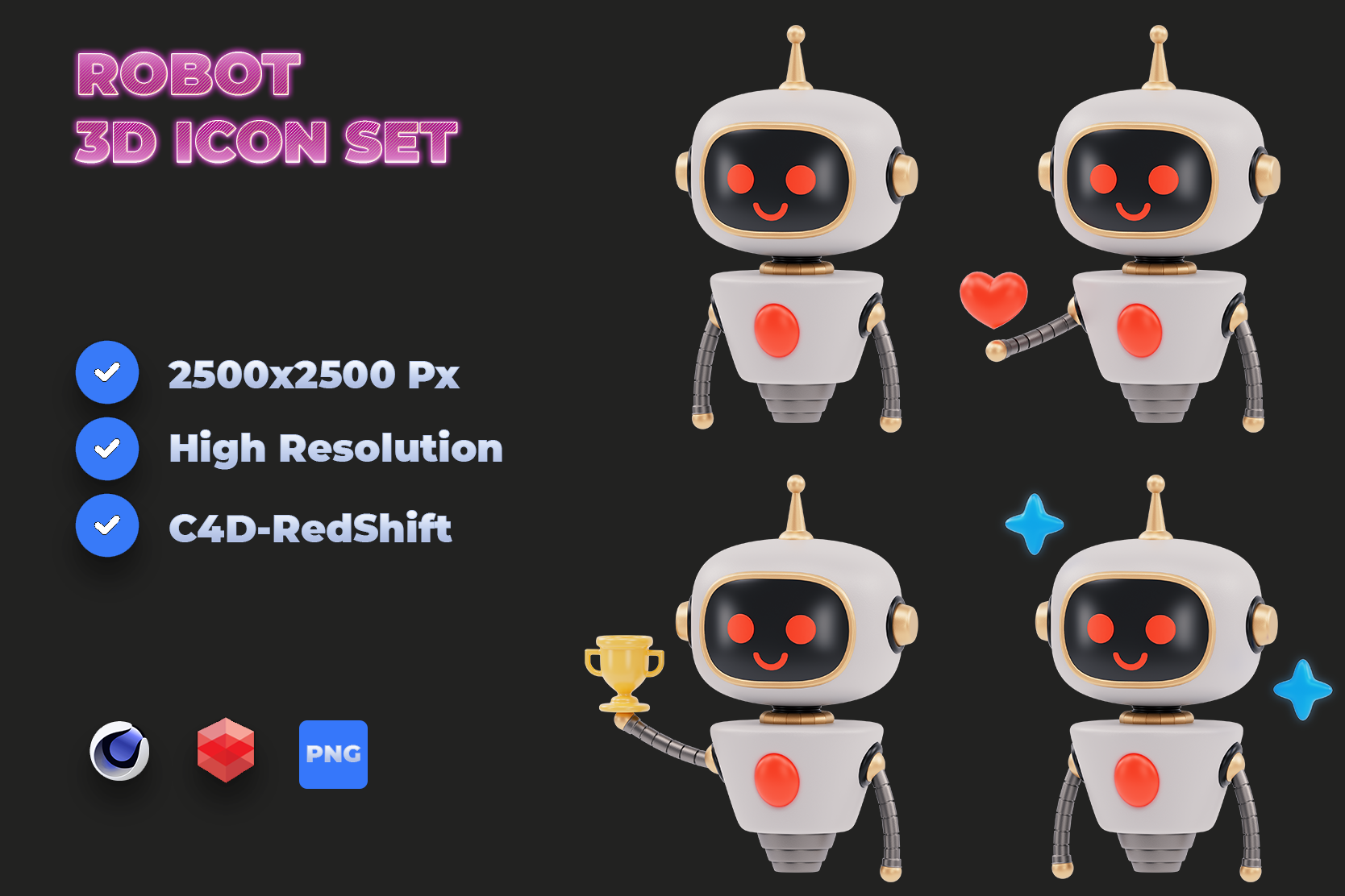 Robot 3D Illustration Pack - 14 Free Download Science & Technology 3D ...