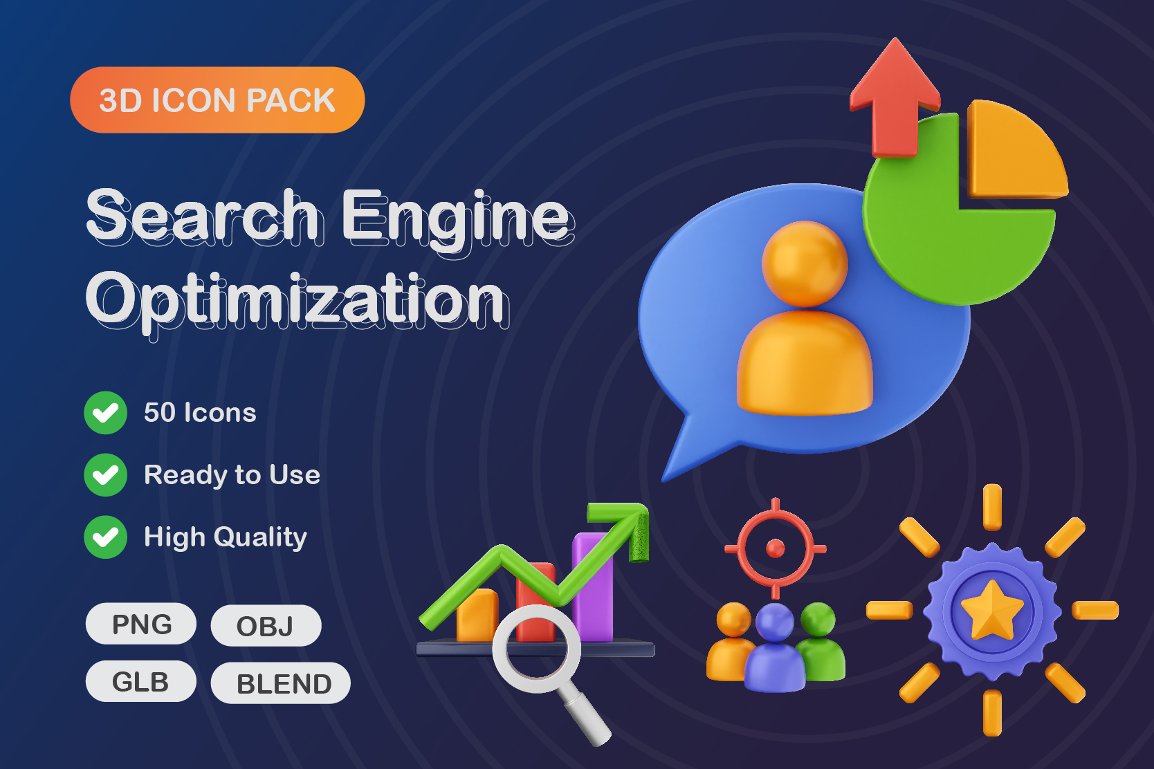 Seo 3D Icon Pack - 50 Free Download Seo & Web 3D Icons | IconScout