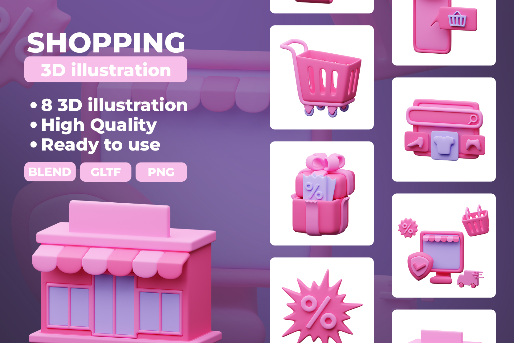 Shopping 3D Icon Pack - 8 Free Download E-commerce & Shopping 3D Icons | IconScout