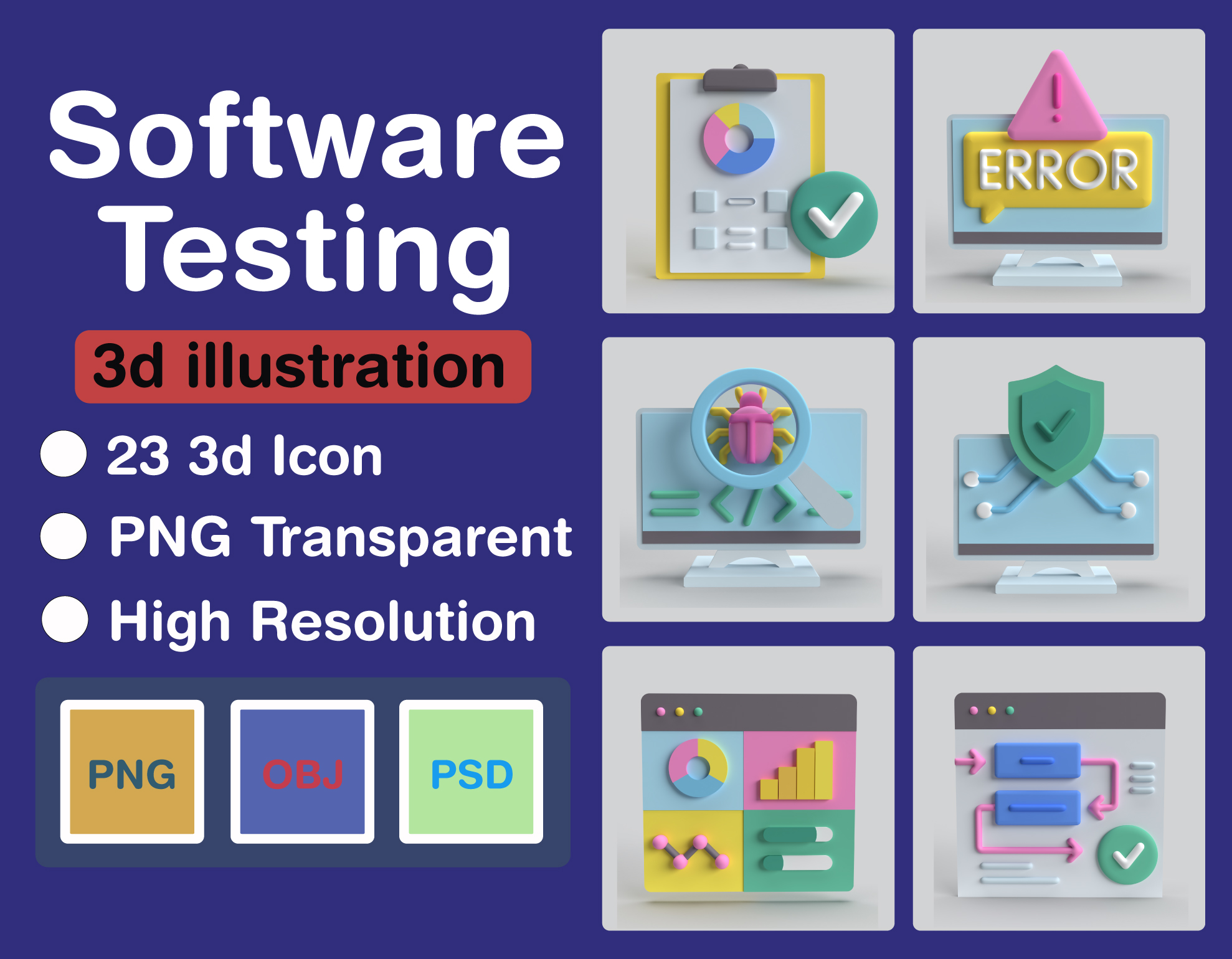 Software Testing 3D Icon Pack - 23 Free Download Seo & Web 3D Icons ...