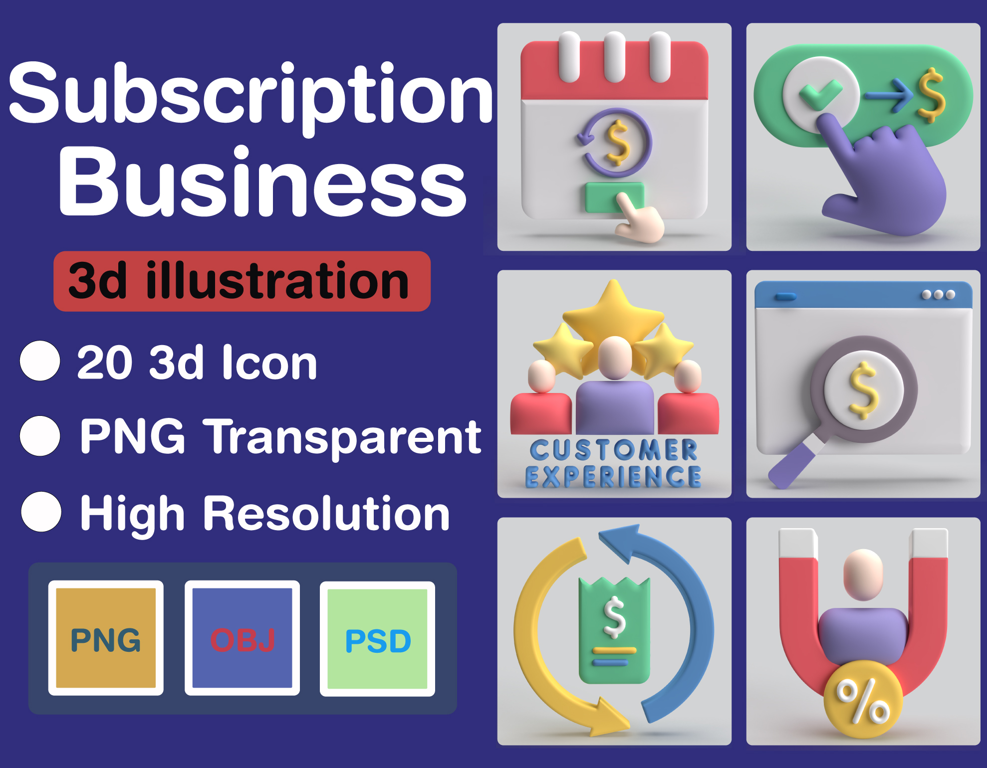 Subscription Business Model 3D Icon Pack - 20 Free Download Business 3D ...