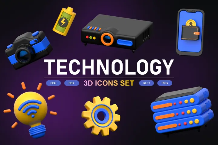 Technology 3D Icon Pack - 20 Free Download Science & Technology 3D ...