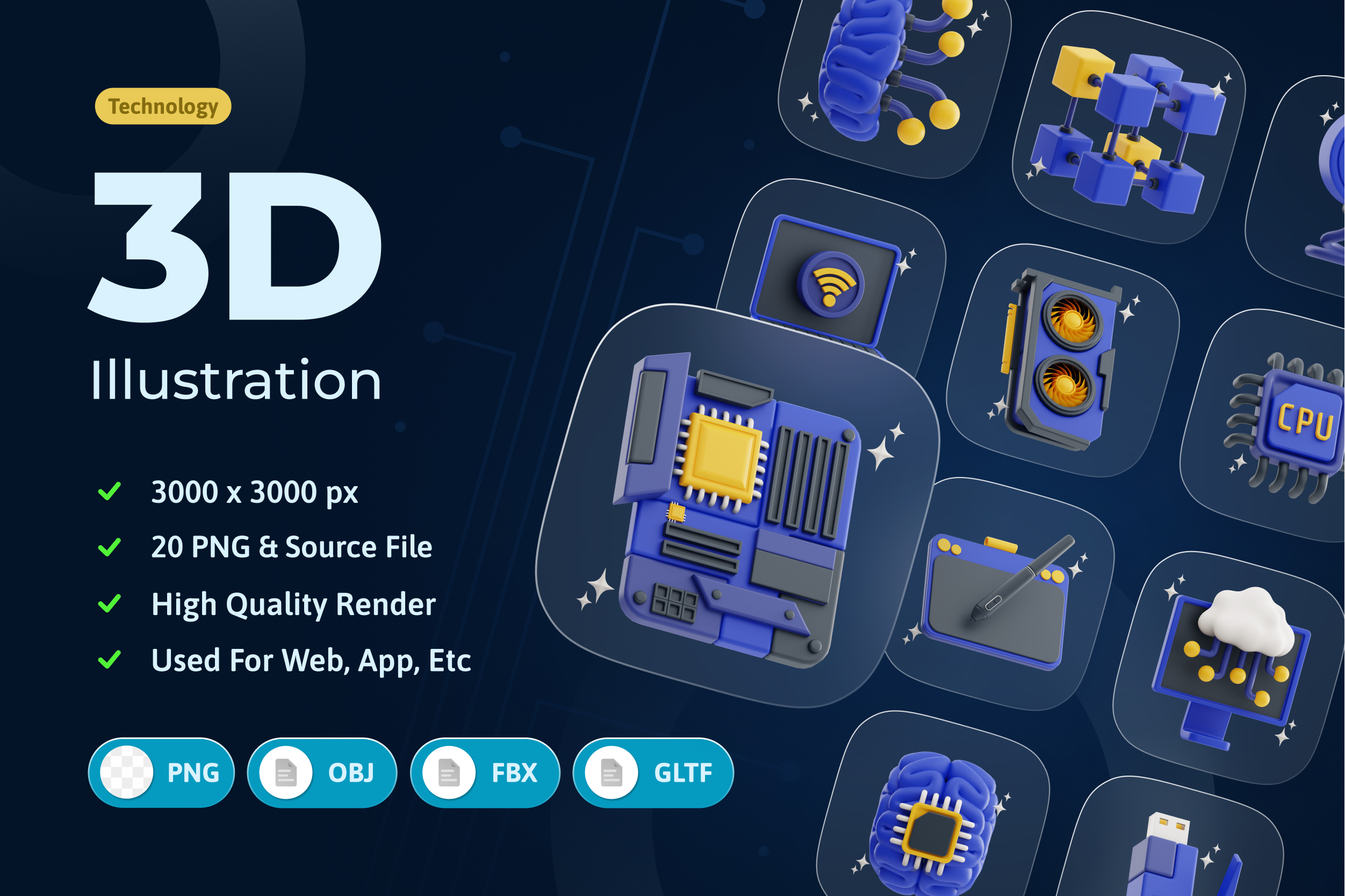 Technology Device 3D Icon Pack - 20 Free Download Science & Technology ...