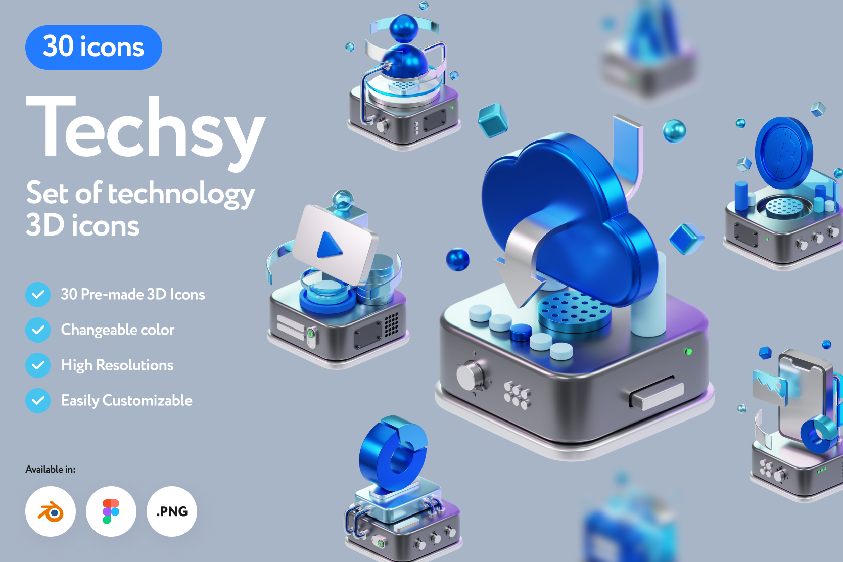 Techsy Technology 3D Icon Pack - 30 Free Download Science & Technology ...