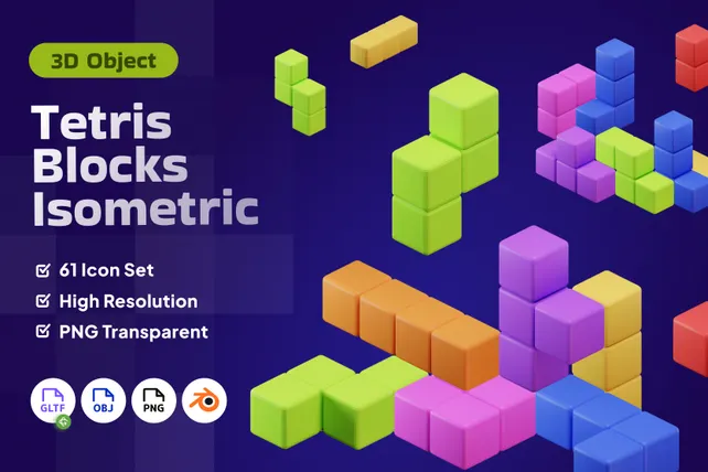 Premium Tetris Blocks 3d Illustration Pack From Sports And Games 3d Illustrations 