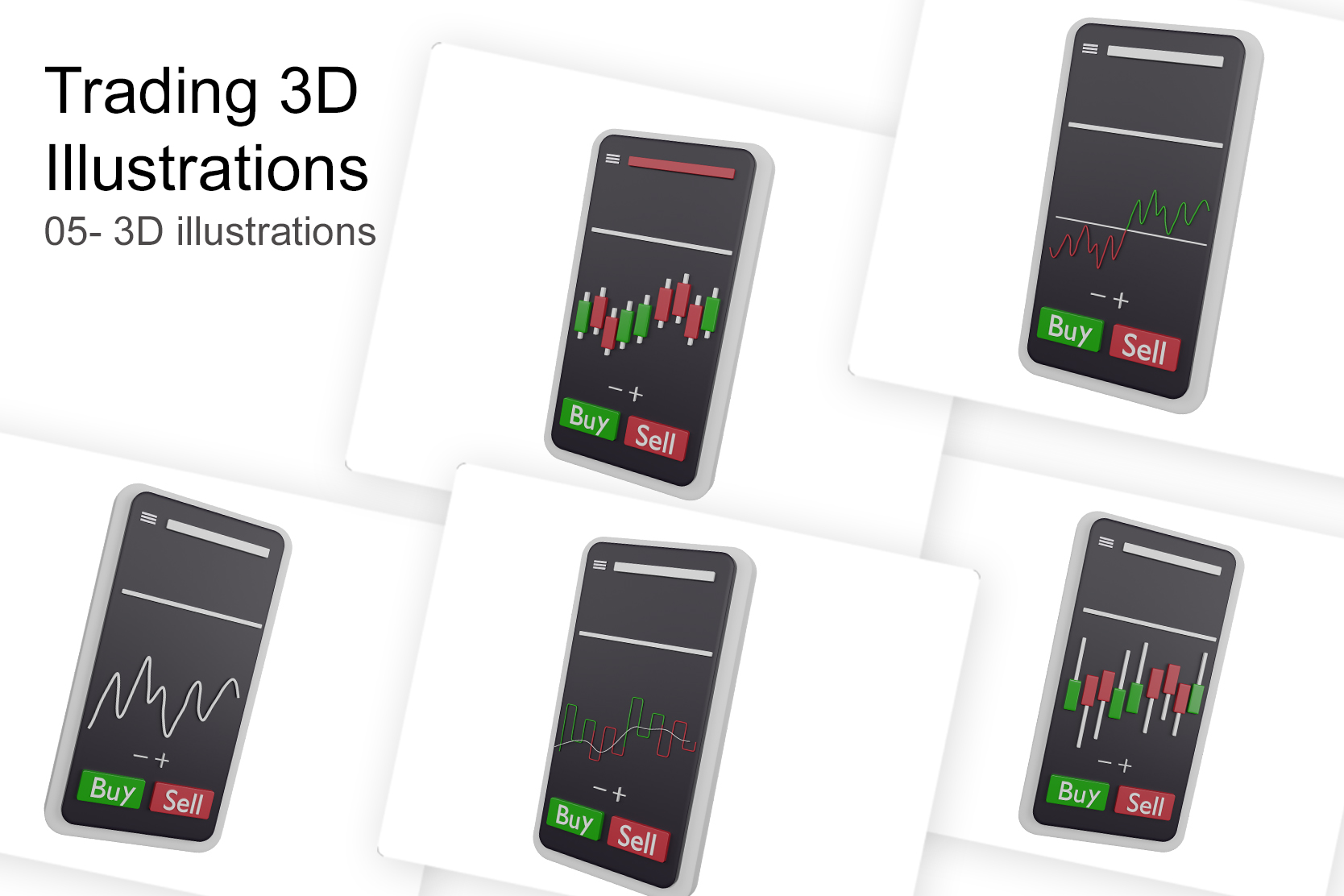 Premium Trading Graph 3D Illustration pack from Business 3D Illustrations