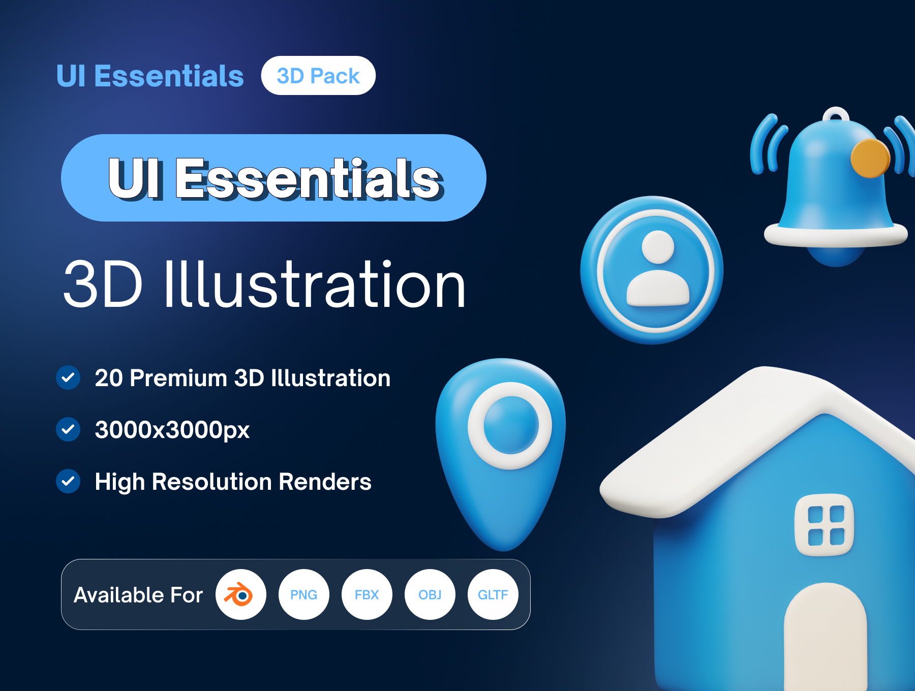 UI Essentials 3D Icon Pack - 20 Free Download User Interface 3D Icons | IconScout