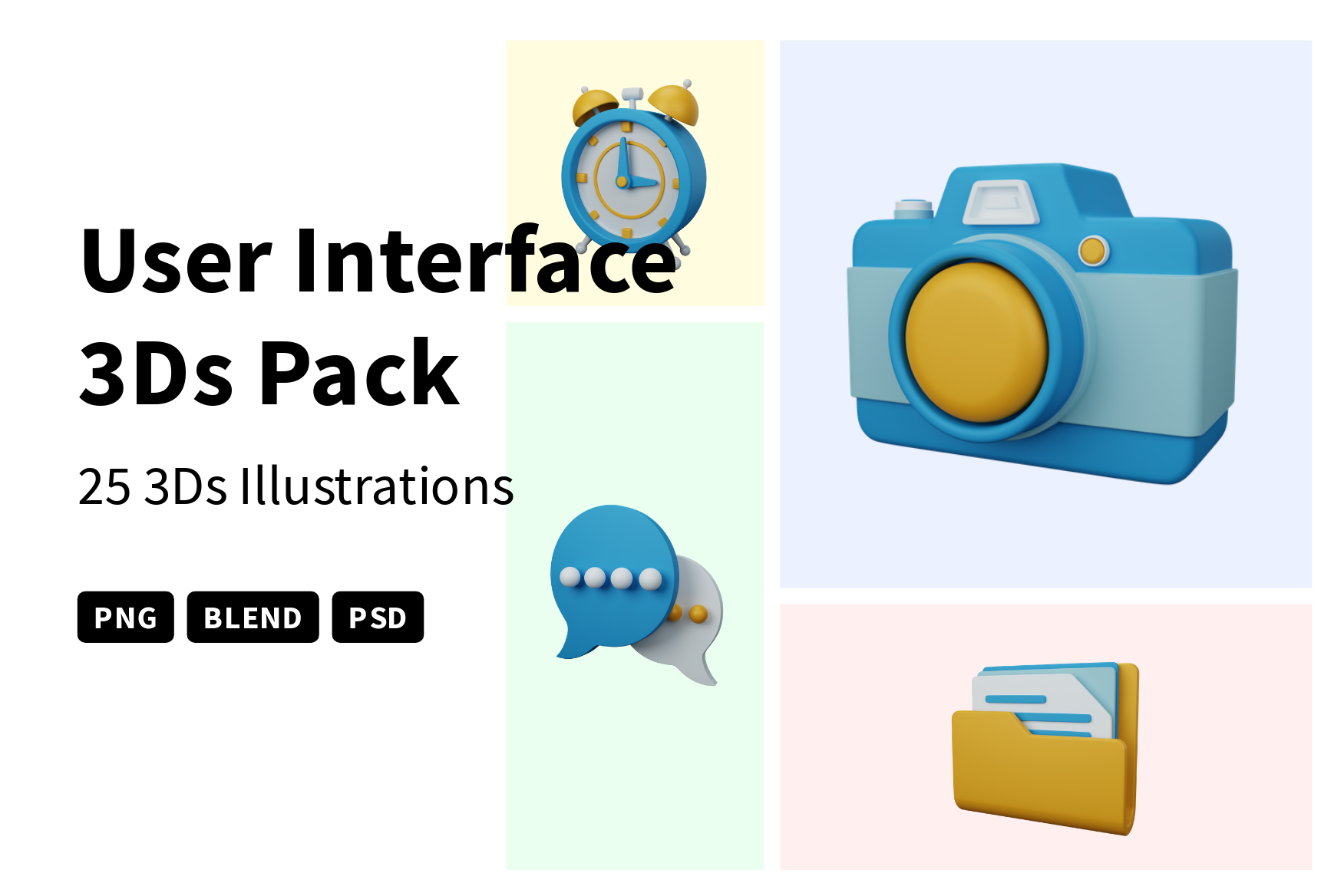 User Interface 3D Icon Pack - 25 Free Download User Interface 3D Icons ...