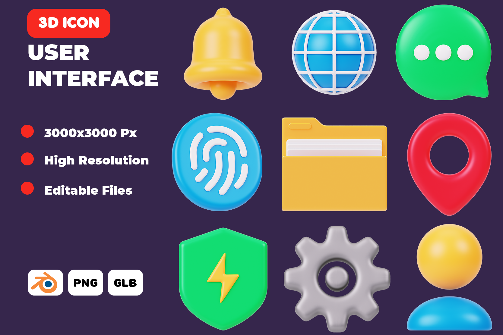 User Interface 3D Icon Pack - 22 Free Download User Interface 3D Icons ...