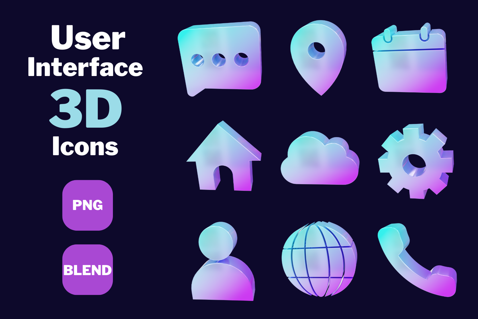 User Interface 3D Icon Pack - 33 Free Download User Interface 3D Icons ...