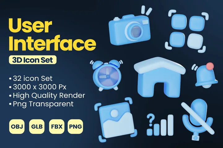 User Interface 3D Icon Pack - 40 Free Download User Interface 3D Icons ...