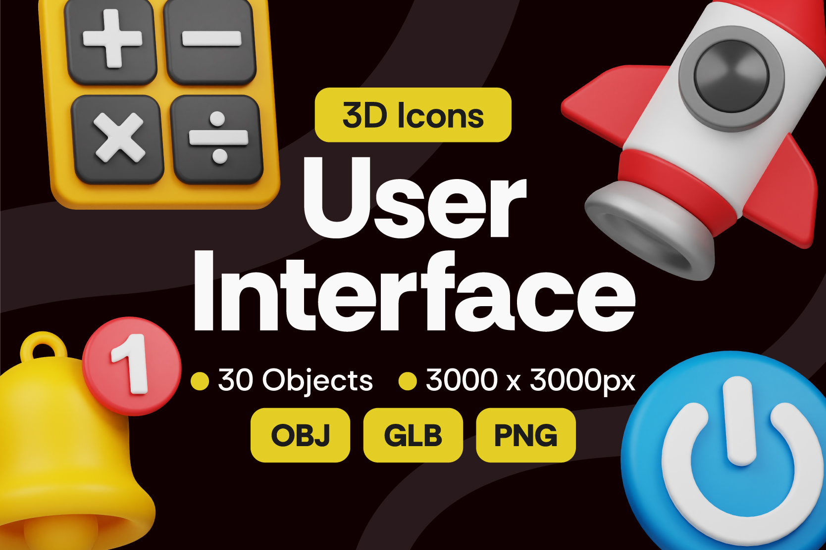 User Interface V2 3D Icon Pack - 20 Free Download User Interface 3D ...