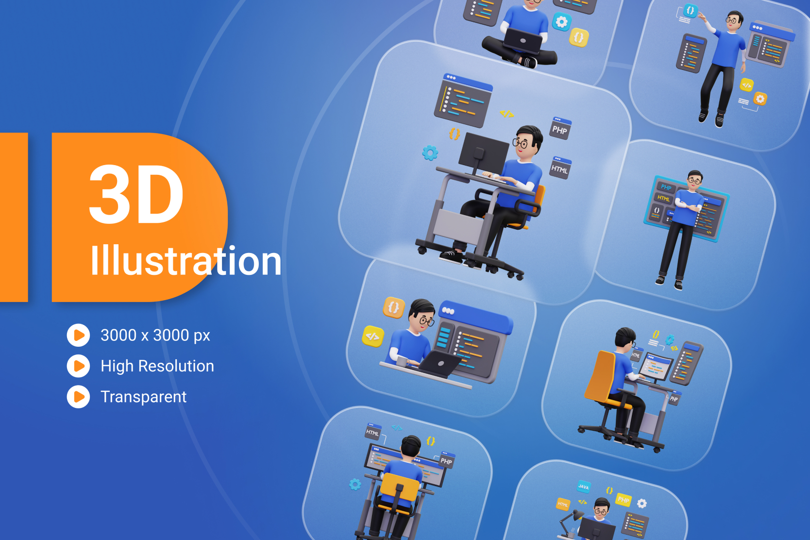 Web Development 3D Illustration Pack - 10 Free Download Design & Development 3D Illustrations ...