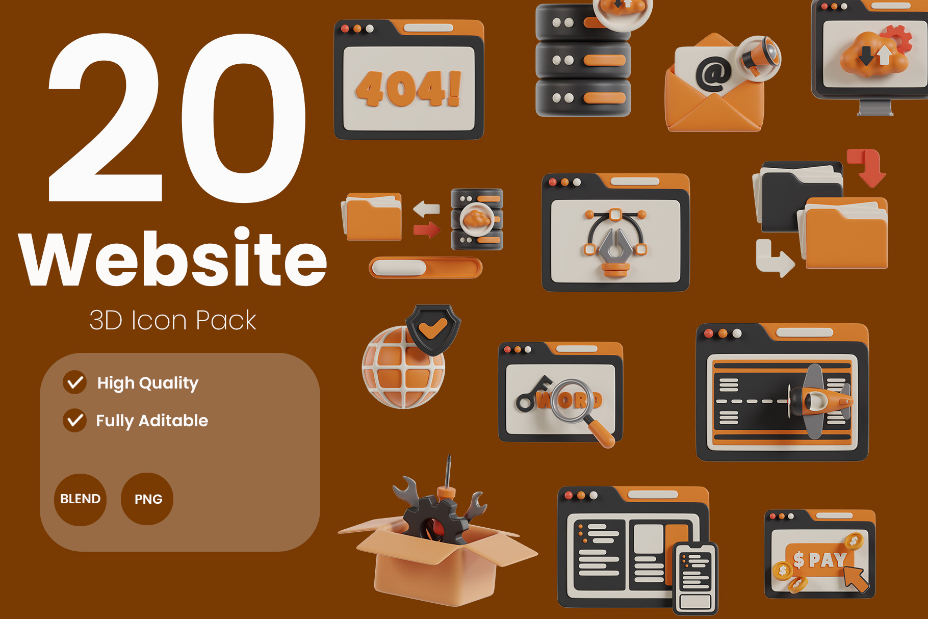 Website 3D Icon Pack - 20 Free Download Seo & Web 3D Icons | IconScout