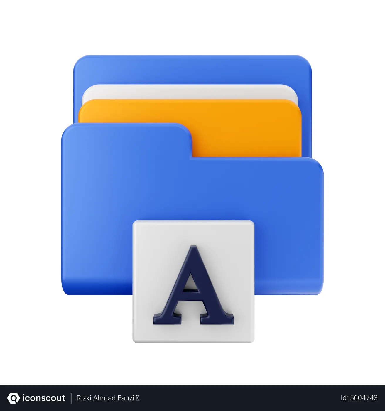 Free Alphabet Folder 3D Icon - Free Download Files & Folders 3D Icons ...