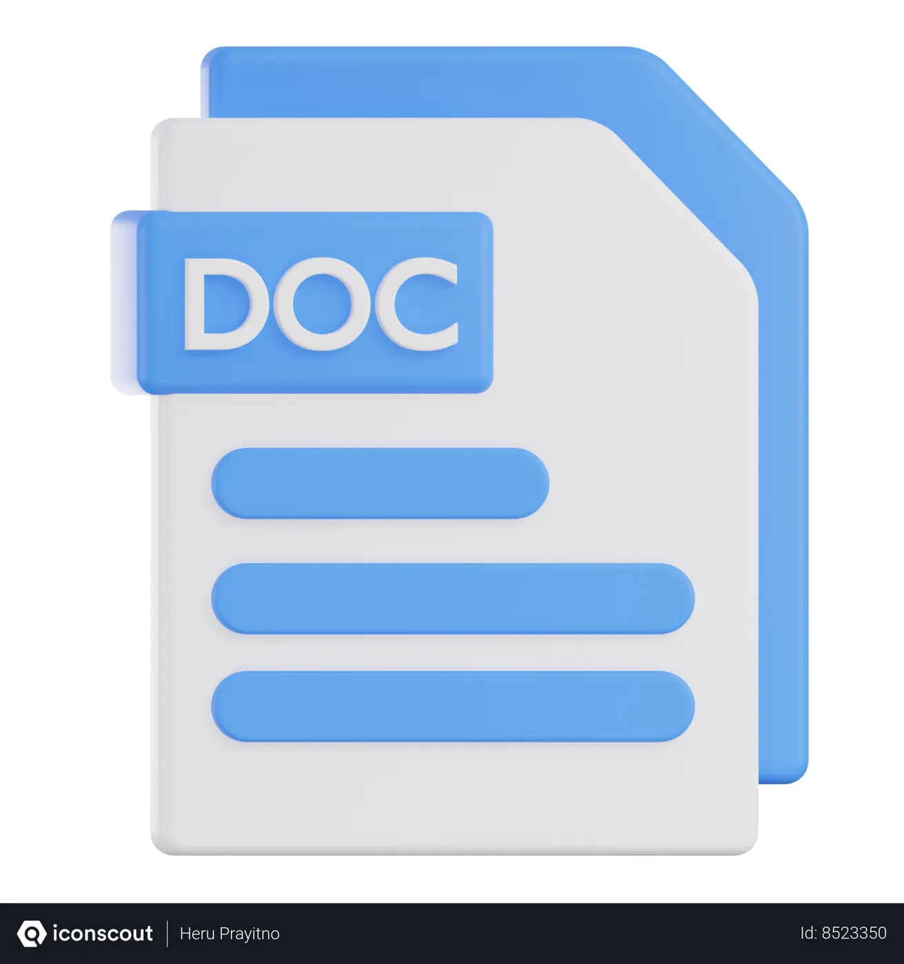 Free DOC Files 3D Icon - Free Download Files & Folders 3D Icons | IconScout