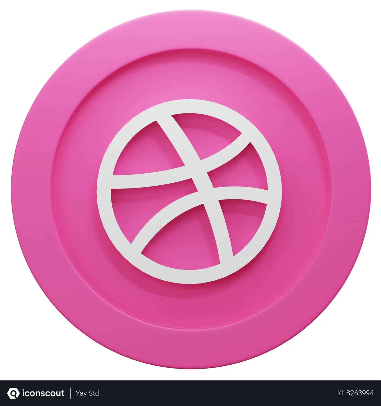 Free Dribbble 3D Icon - Free Download Logos 3D Icons | IconScout