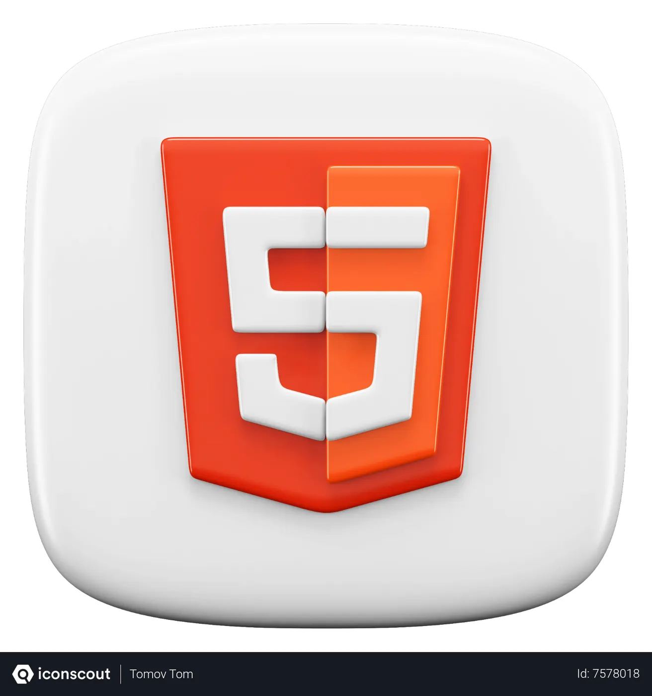 Free HTML 3D Icon - Free Download Logos 3D Icons | IconScout