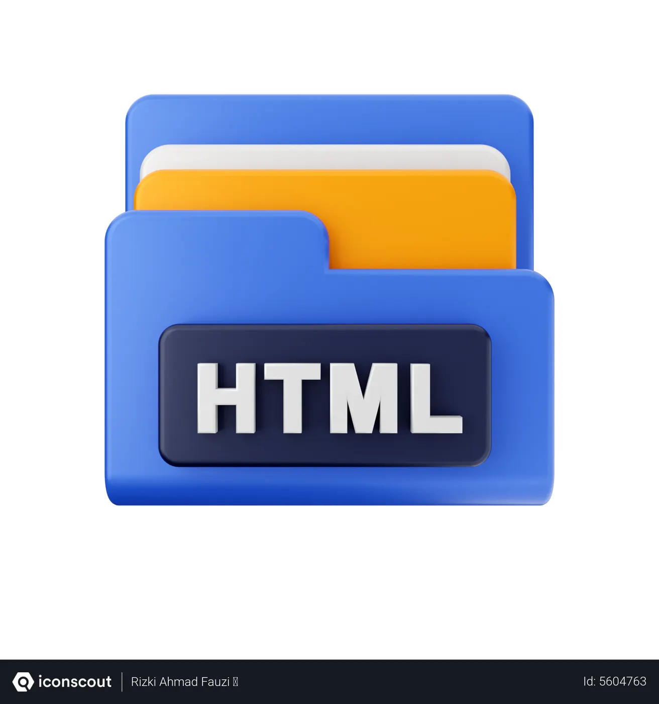 Free Html Folder 3D Icon - Free Download Files & Folders 3D Icons ...
