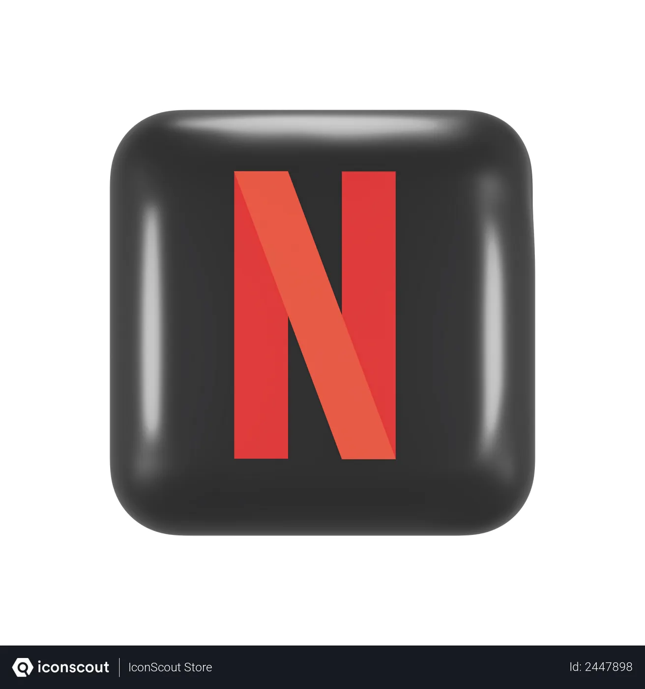 Free Netflix 3D Logo - Free Download Logos 3D Logos | IconScout