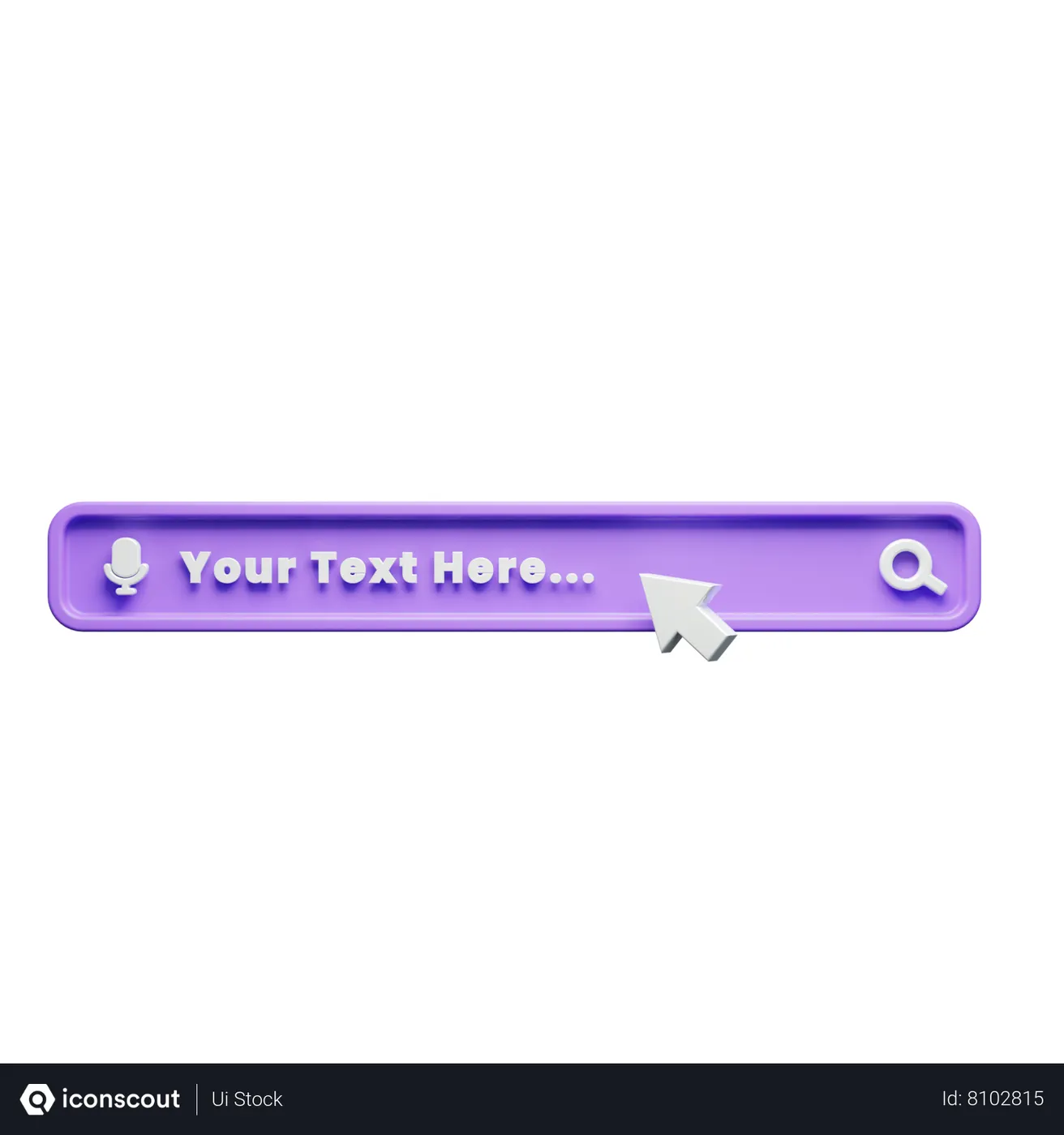 Free Search Bar 3D Icon download in PNG, OBJ or Blend format