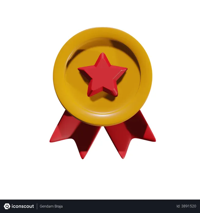 Free Star Badge 3D Illustration download in PNG, OBJ or Blend format