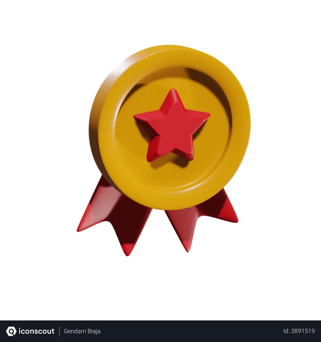 Free Star Badge 3D Illustration download in PNG, OBJ or Blend format